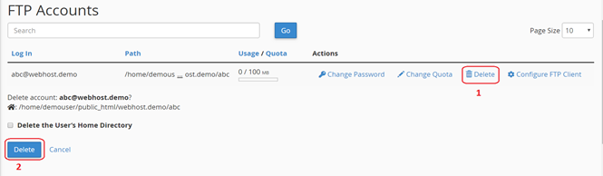 How to Delete an FTP User account from cPanel? - Layer WebHost